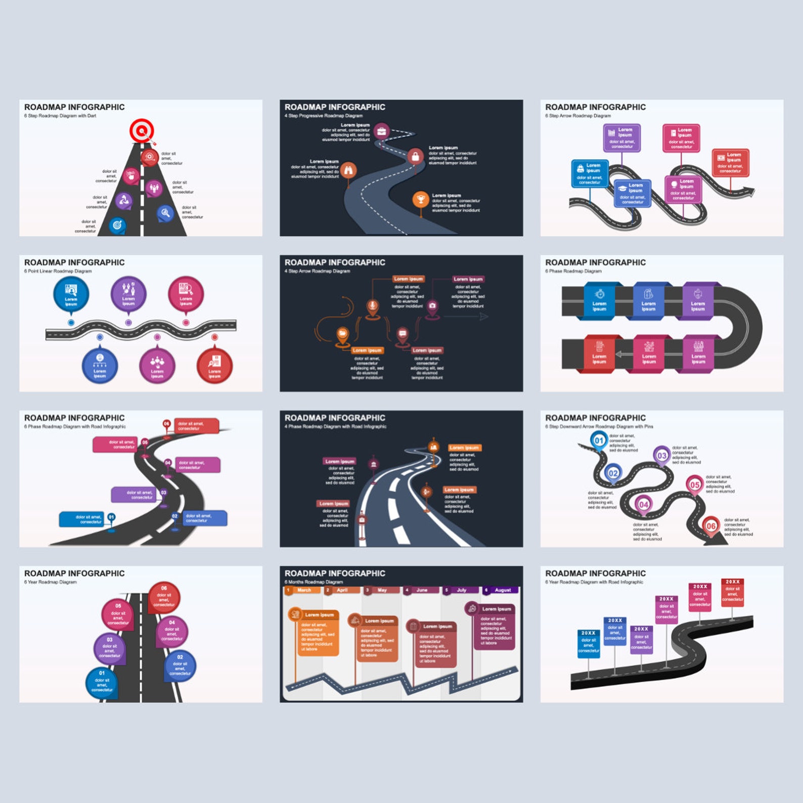 Creative Roadmap Infographics Template for Powerpoint - Fully Editable ...