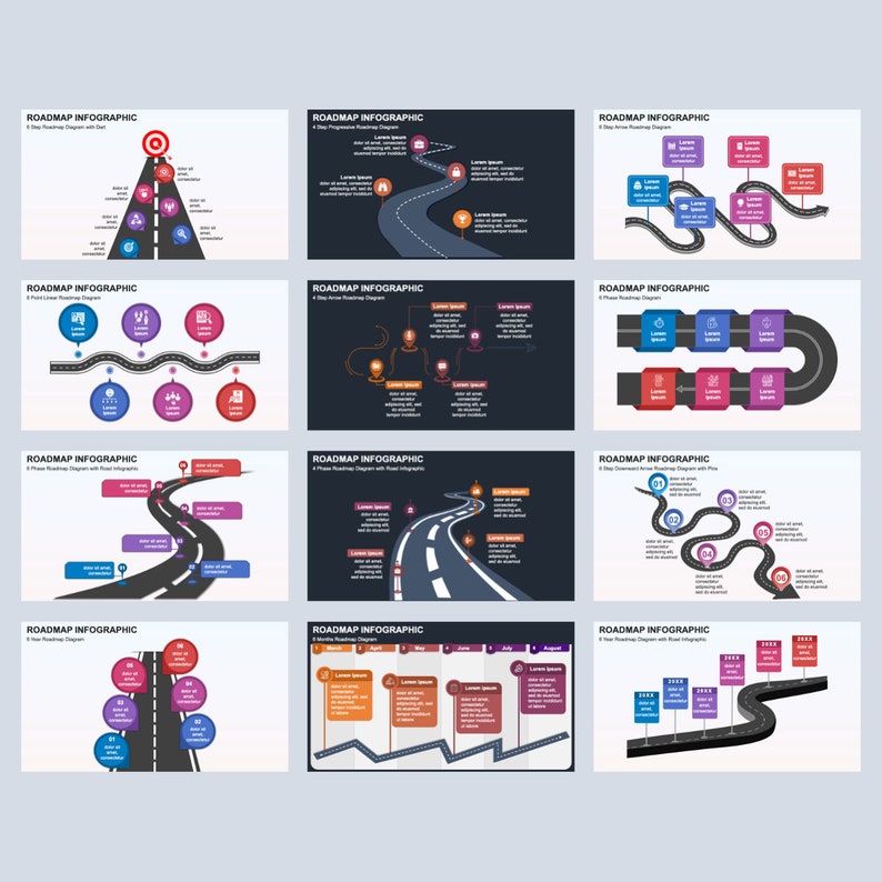Creative Roadmap Infographics Template for Powerpoint - Fully Editable ...