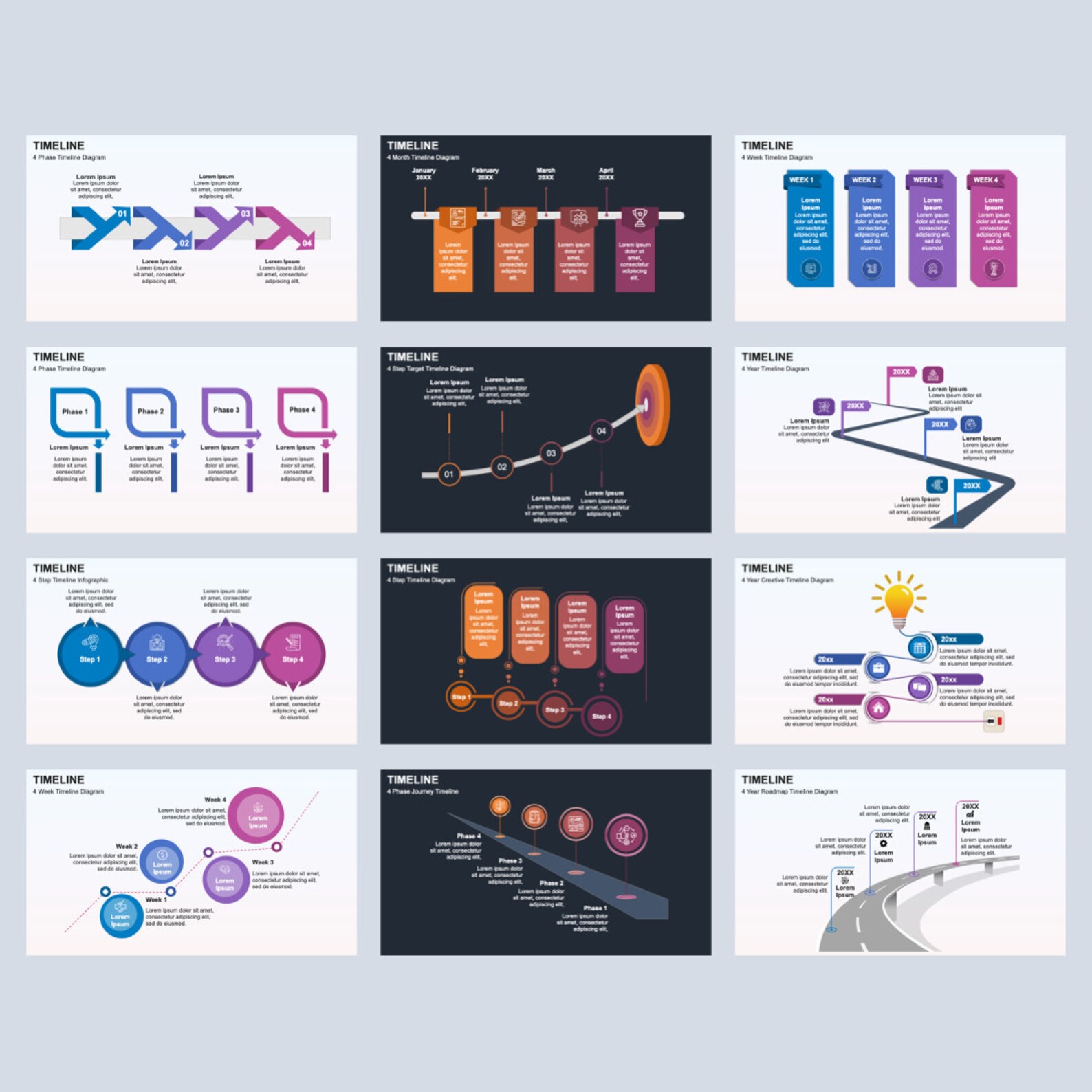 Creative Timeline Infographics Template for Powerpoint - Fully Editable ...