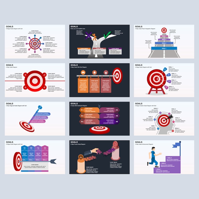 Animated Goals Infographics Template for Powerpoint - Fully Editable ...