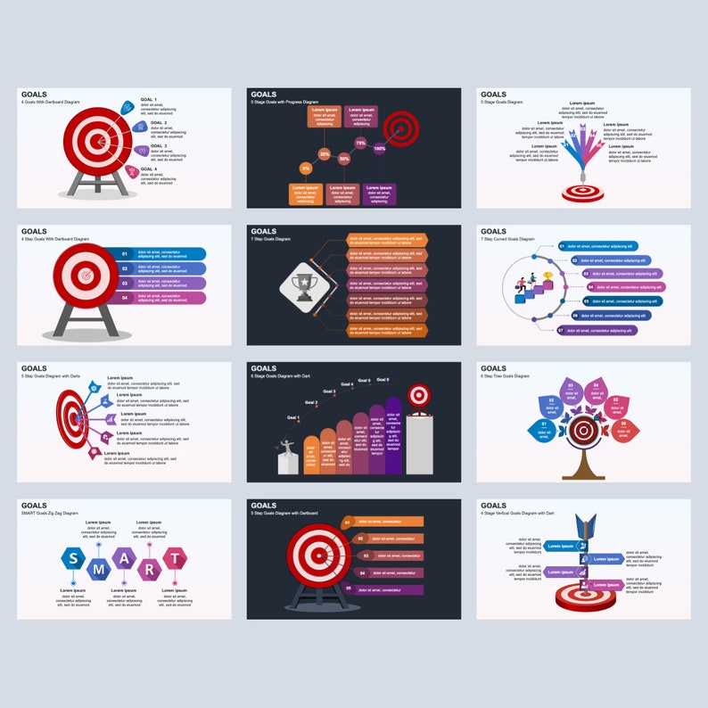 Animated Goals Infographics Template for Powerpoint - Fully Editable ...