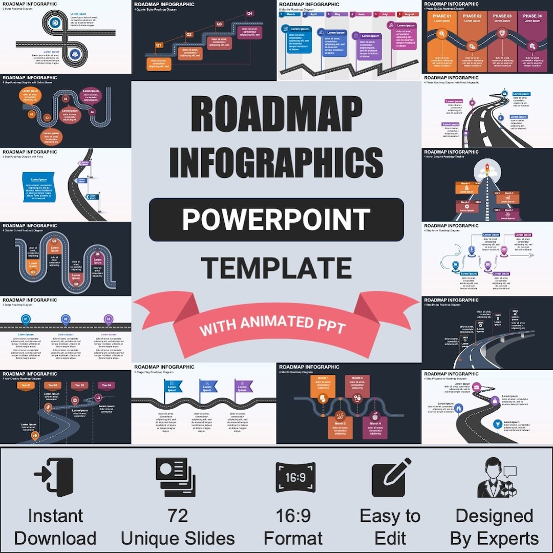 Creative Roadmap Infographics Template for Powerpoint - Fully Editable ...