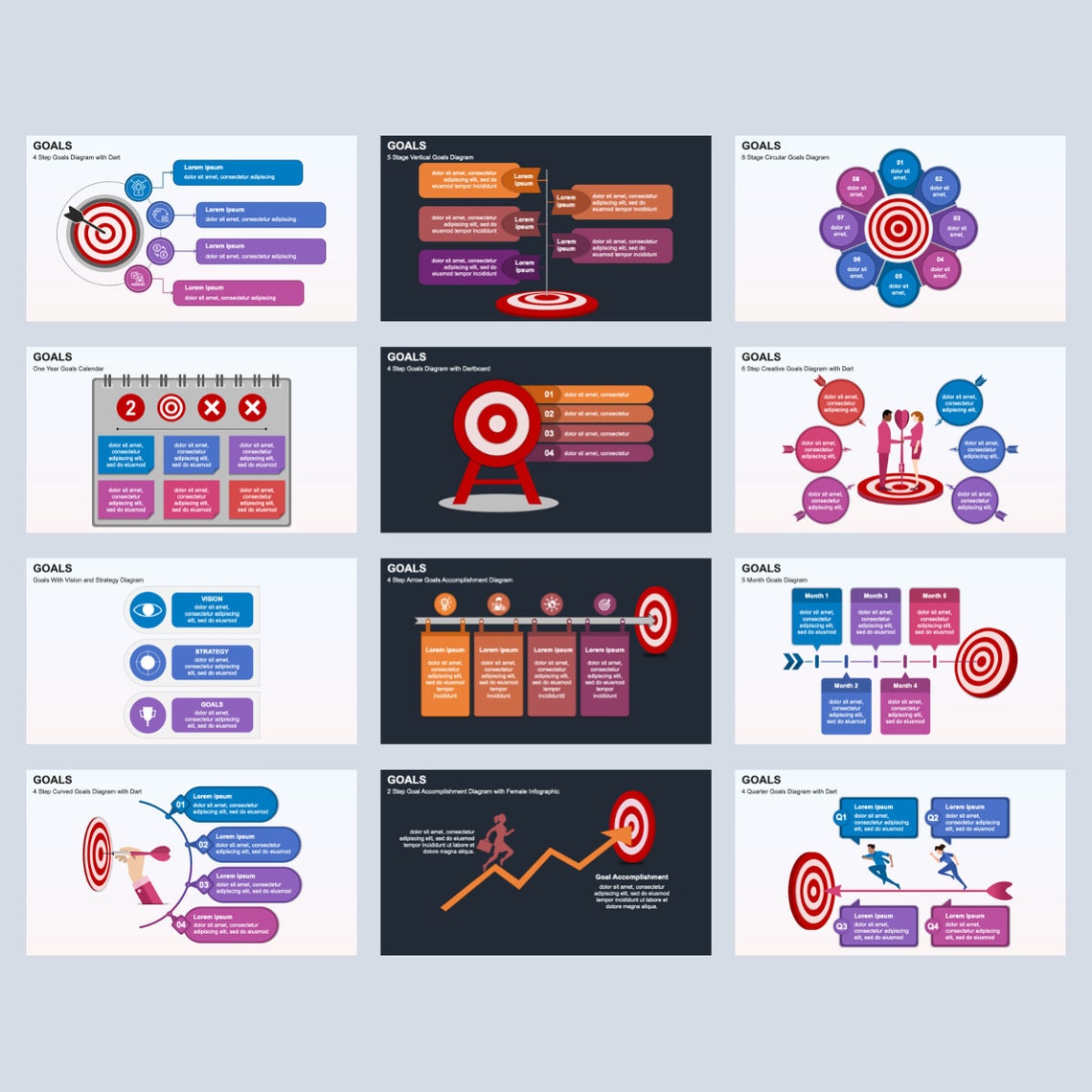 Animated Goals Infographics Template for Powerpoint - Fully Editable ...