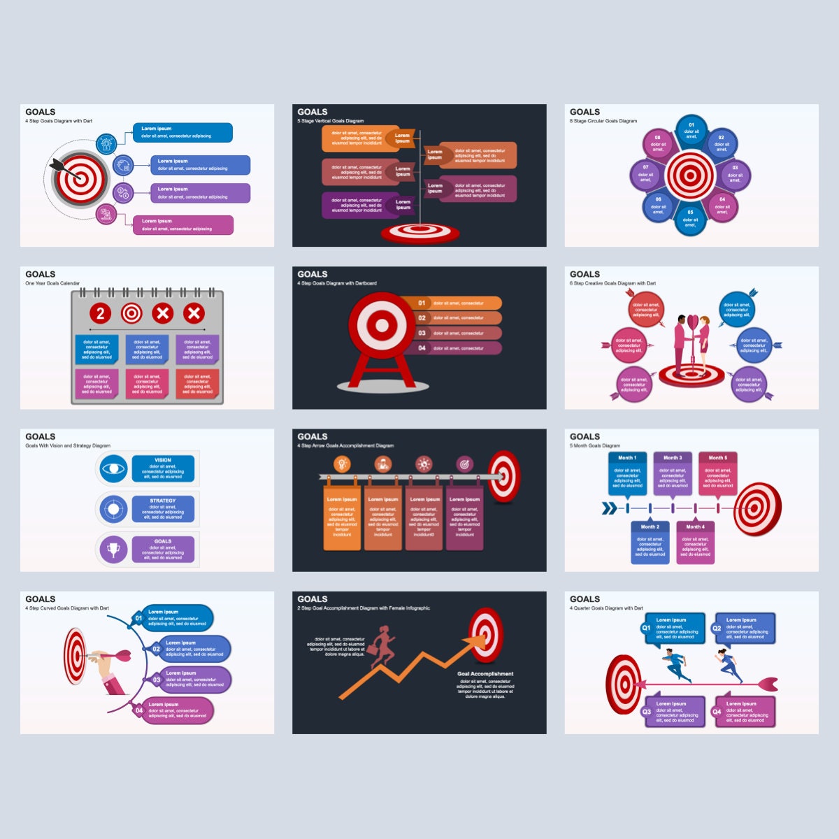 Animated Goals Infographics Template for Powerpoint - Fully Editable ...