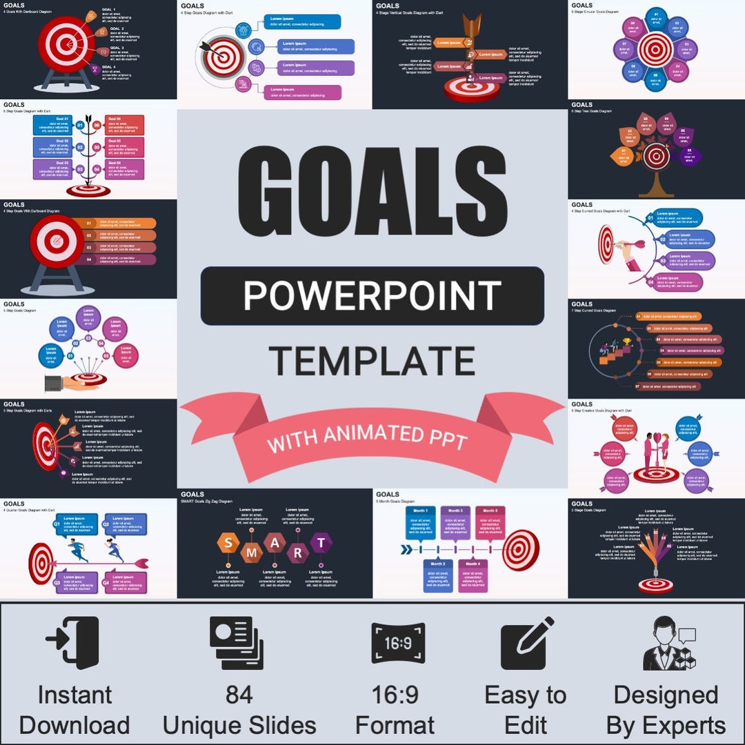 Animated Goals Infographics Template for Powerpoint - Fully Editable ...