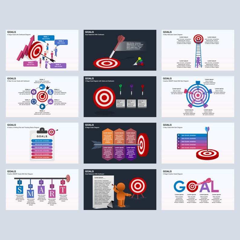 Animated Goals Infographics Template for Powerpoint - Fully Editable ...