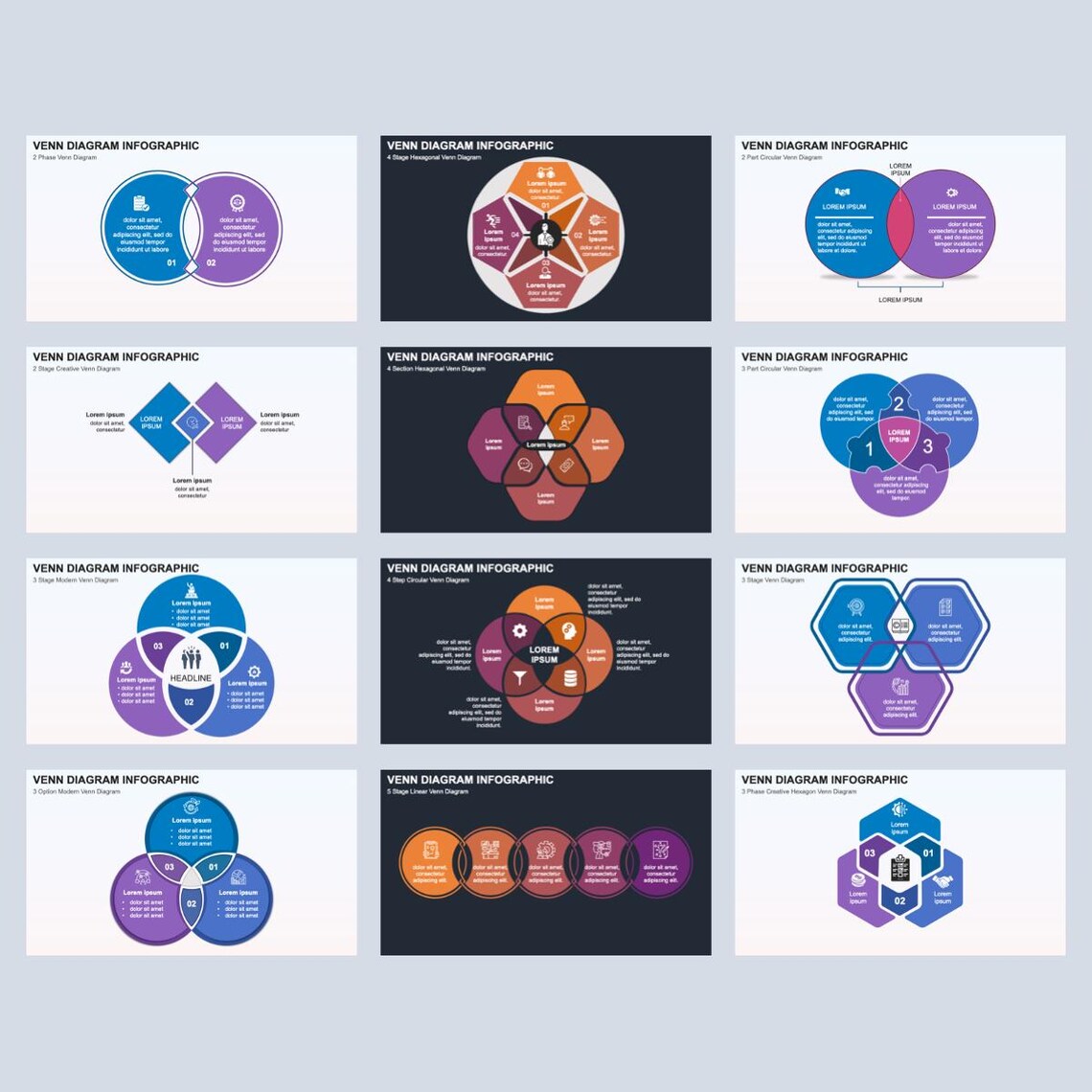 Creative Venn Diagrams Template for Powerpoint - Fully Editable ...