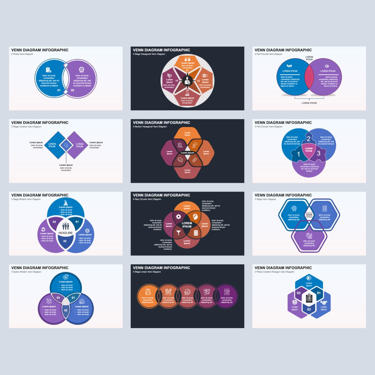 Creative Venn Diagrams Template for Powerpoint - Fully Editable ...