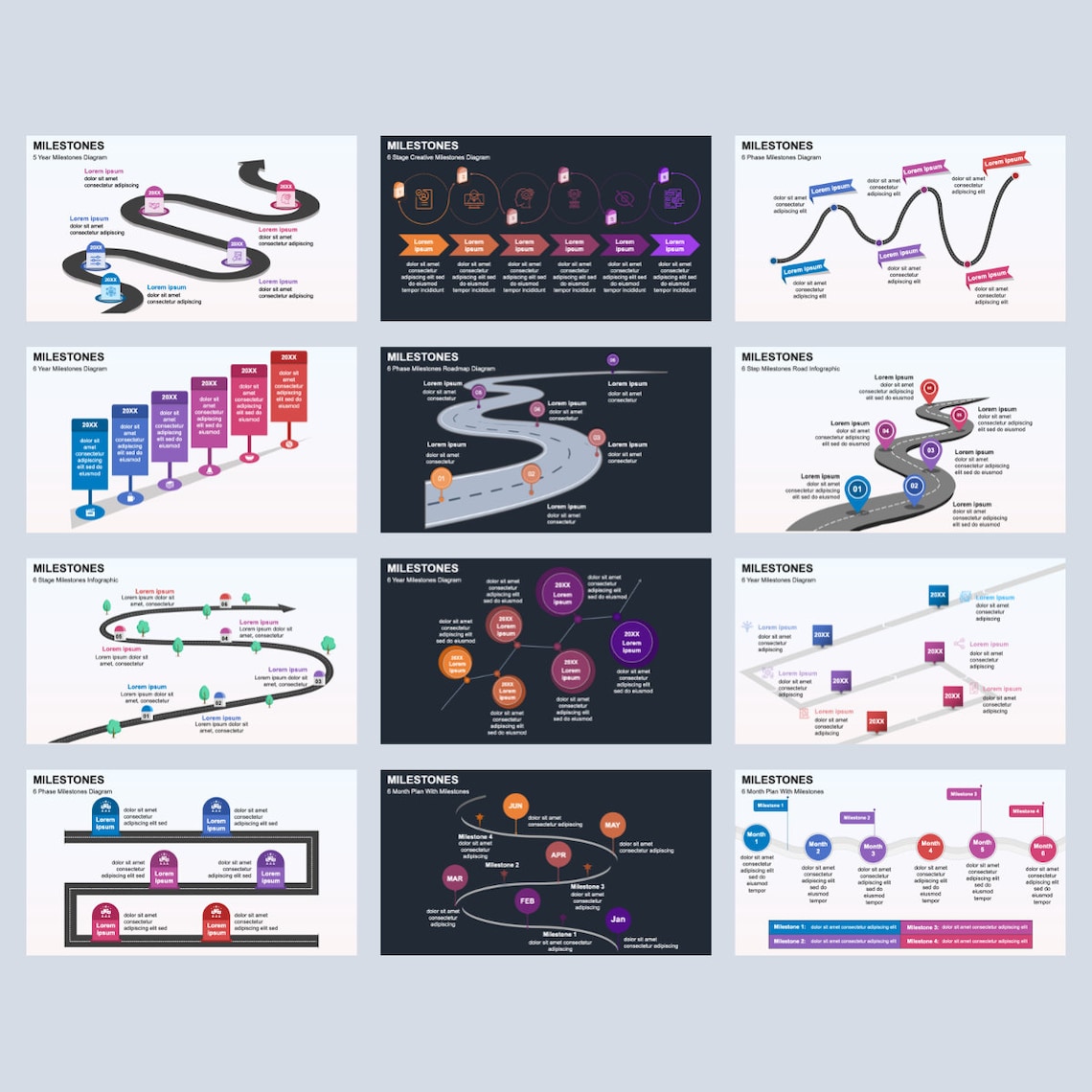 Animated Milestones Infographics Template for Powerpoint - Fully ...
