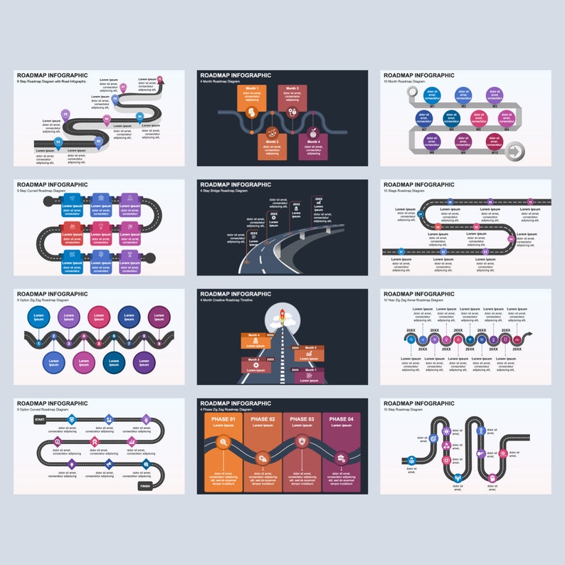 Creative Roadmap Infographics Template for Powerpoint - Fully Editable ...