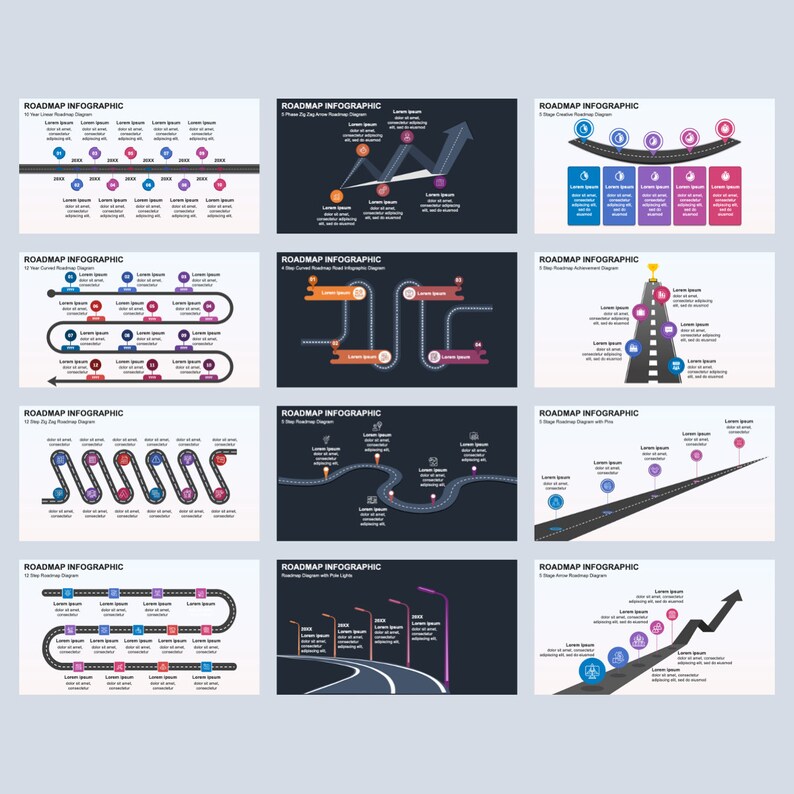 Creative Roadmap Infographics Template for Powerpoint - Fully Editable ...