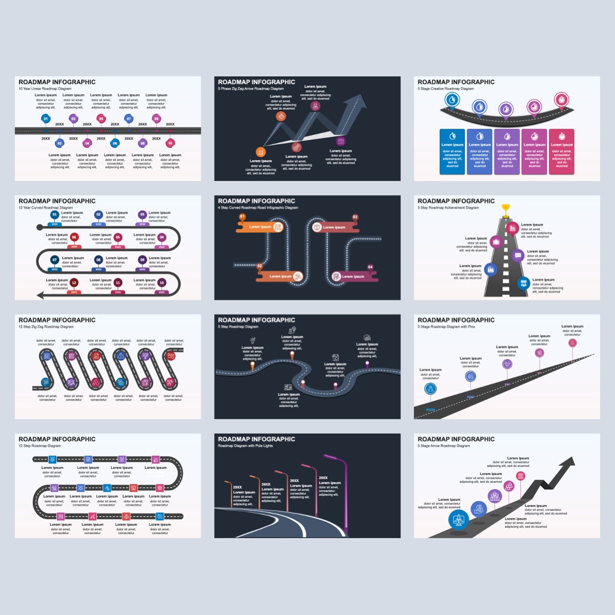 Creative Roadmap Infographics Template for Powerpoint - Fully Editable ...