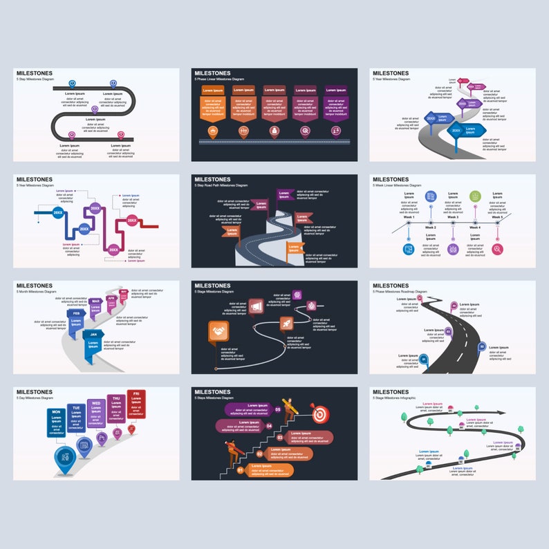 Animated Milestones Infographics Template for Powerpoint - Fully ...