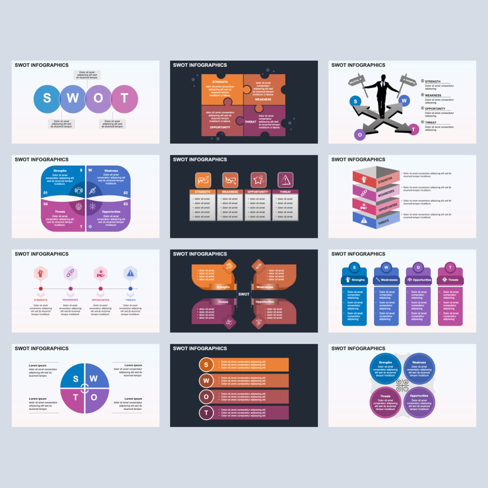 SWOT Infographics Template for Powerpoint - Fully Editable Animated ...