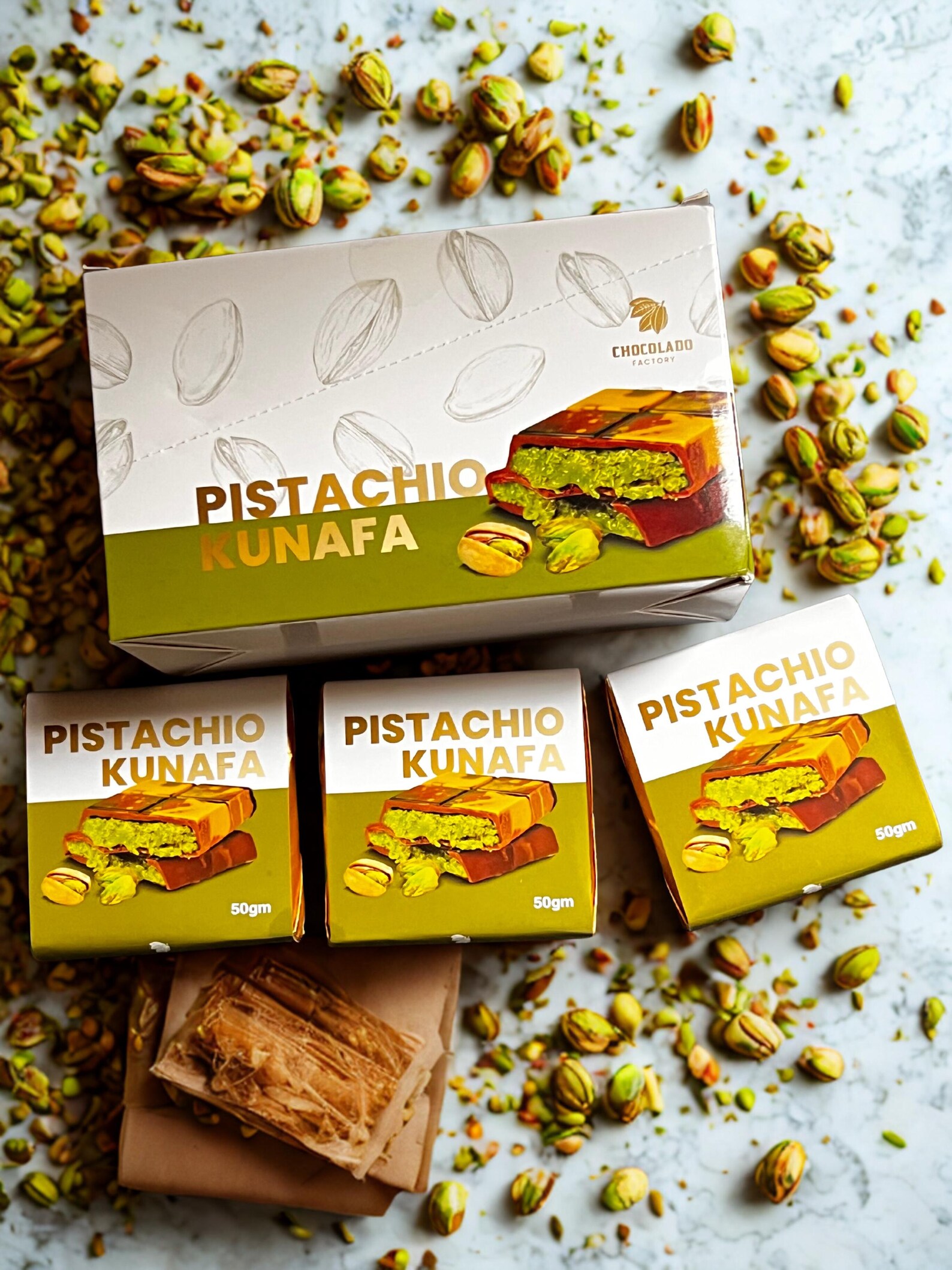Pistachio Chocolate Kunafa Squares - Etsy