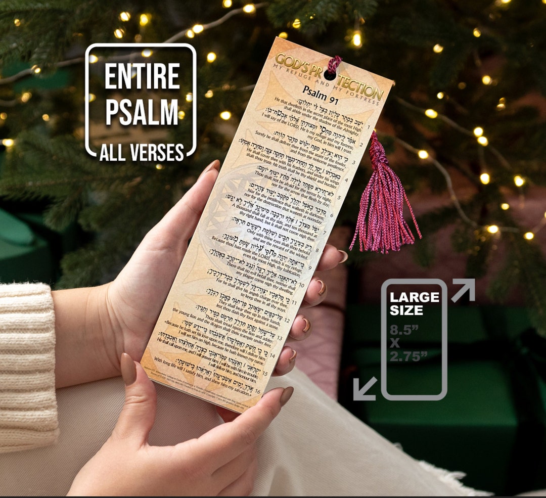 Psalm 91 "god's Protection" Bookmark - English & Hebrew - UV Lamination ...