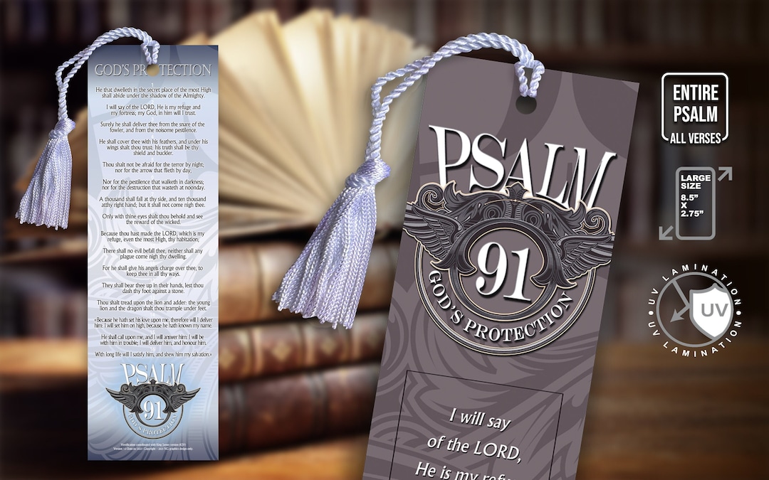 Psalm 91 "god's Protection" Bookmark - English & Hebrew - UV Lamination ...