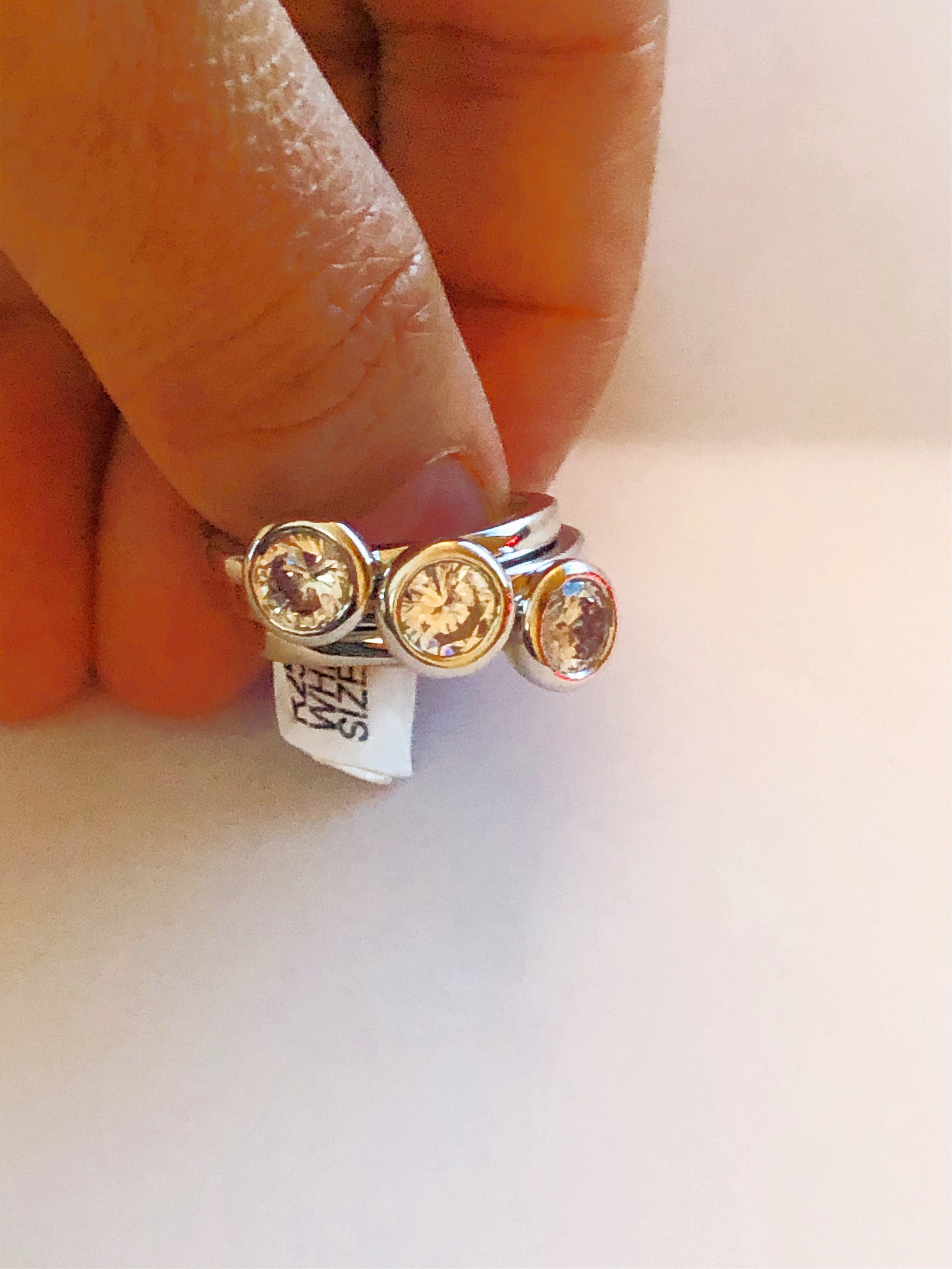 Stackable Rings Bubble Bezel Set Stackable 5A CZ Cubic - Etsy