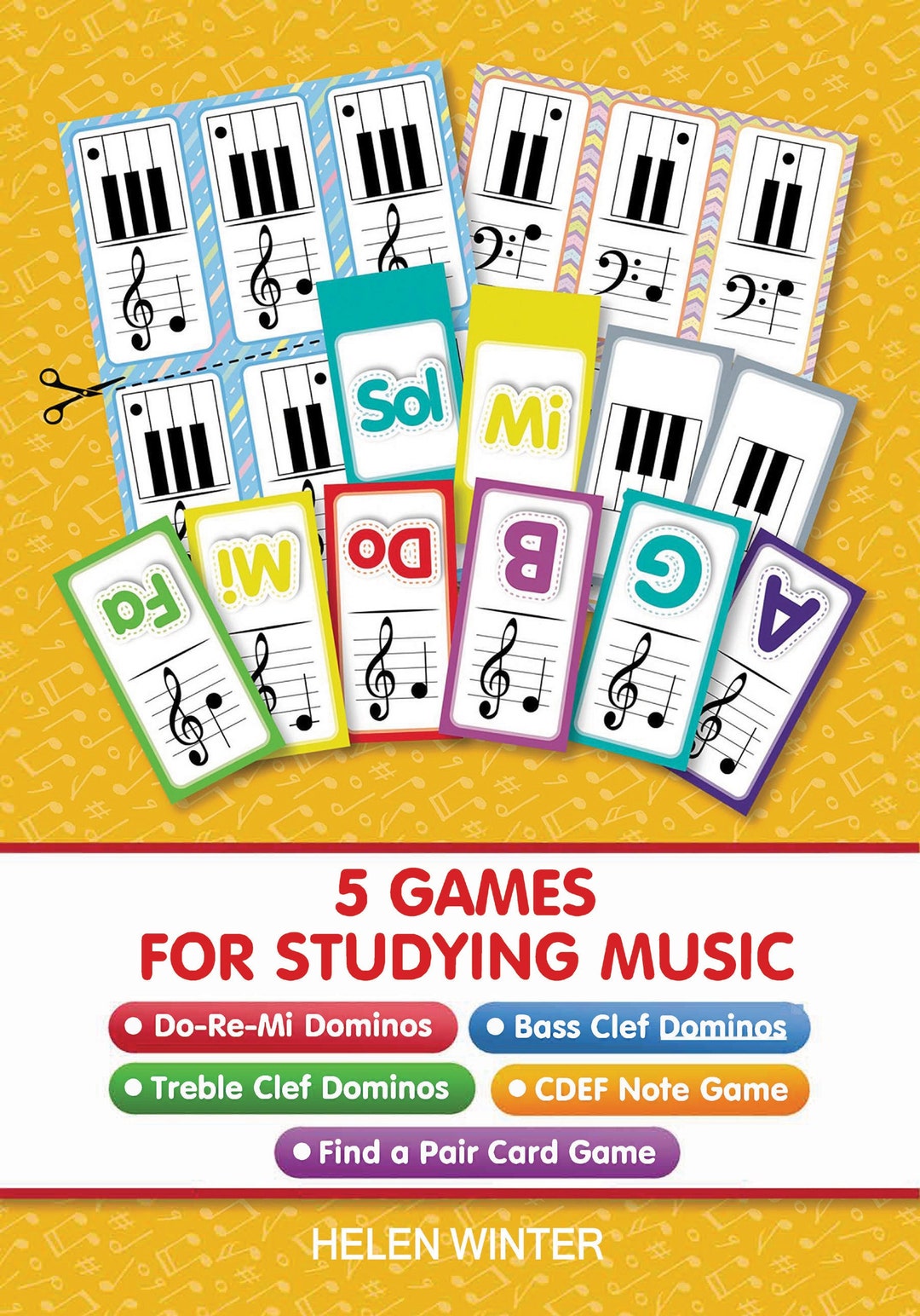 5 Games for Studying Music: Do-re-mi Dominos, Bass Clef Dominos, Treble ...