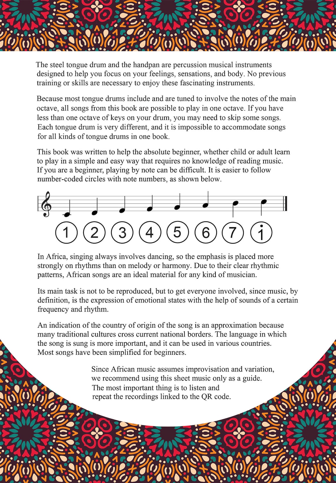 Numbered Sheet Music for 8-note Steel Drum With Simple Traditional ...