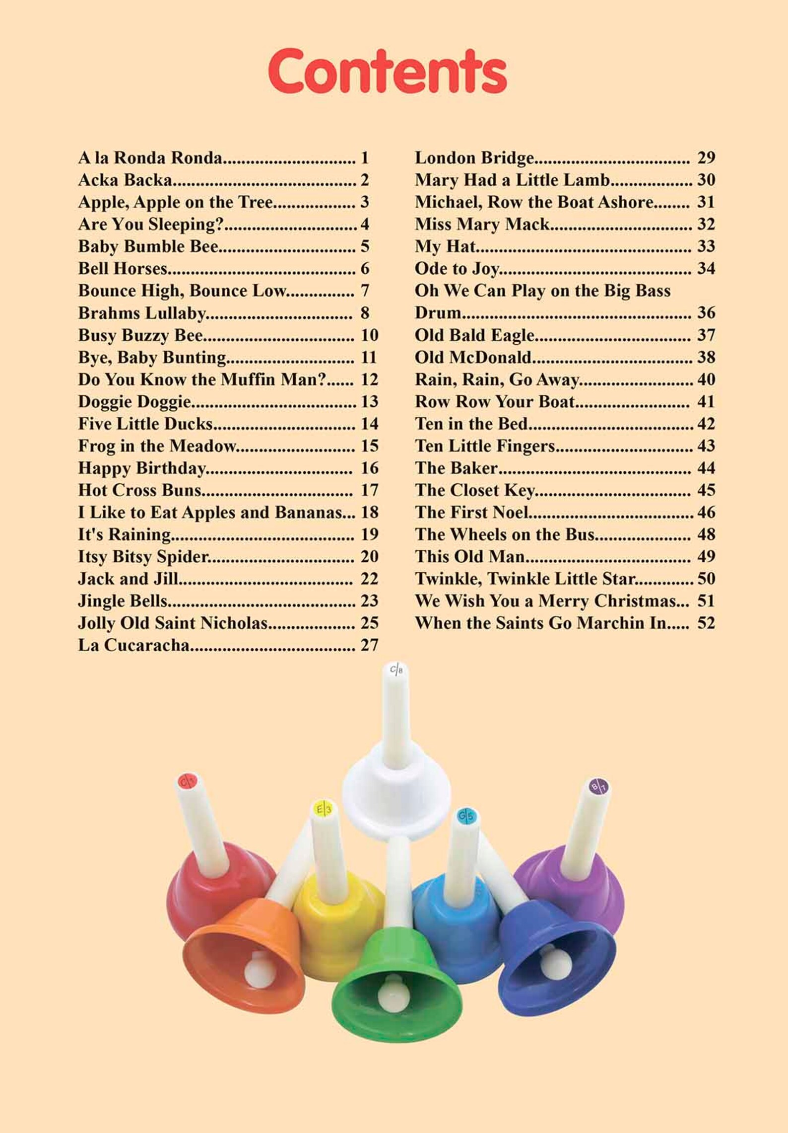 44 Color-coded Easy-to-play Songs for 8 Note Bell Set : Elementary ...