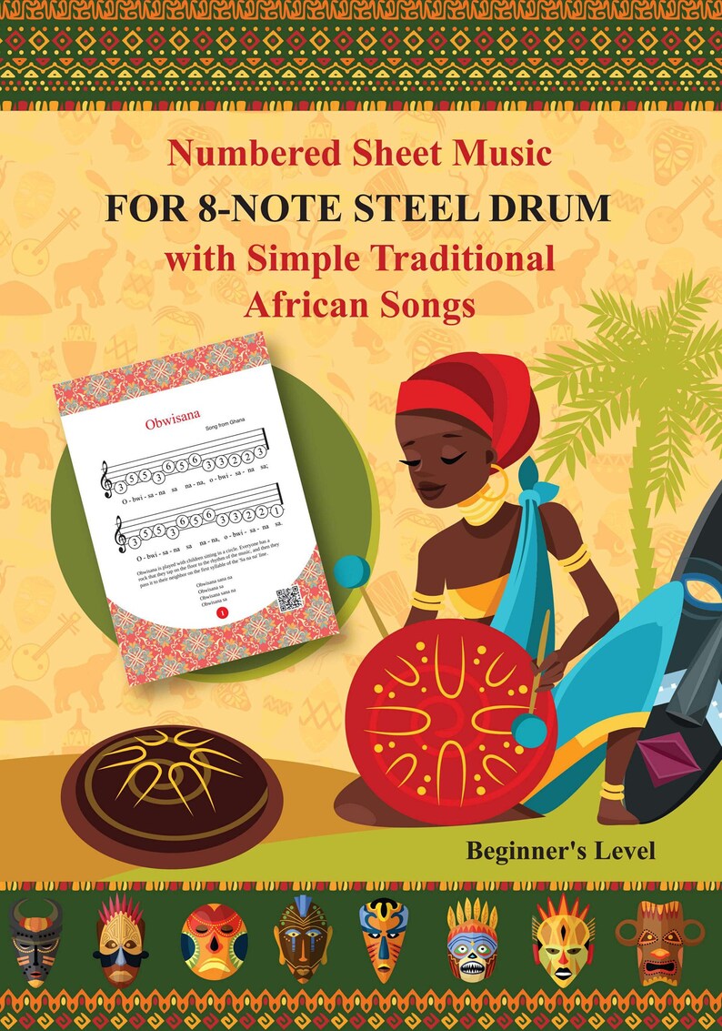 Numbered Sheet Music for 8-note Steel Drum With Simple Traditional ...