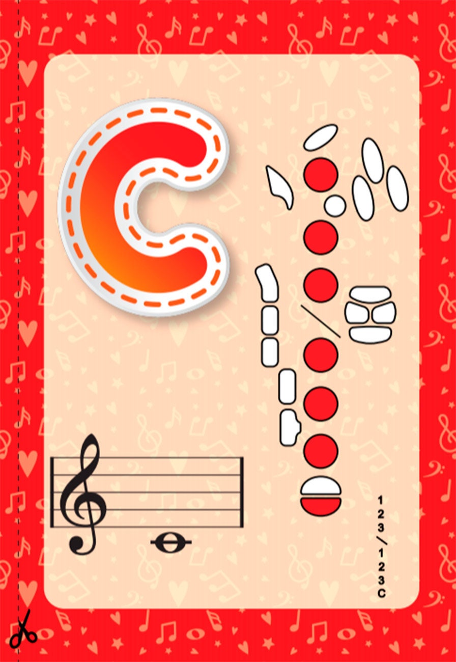 Tenor Saxophone. Colorful Full Range Fingering Chart - Etsy