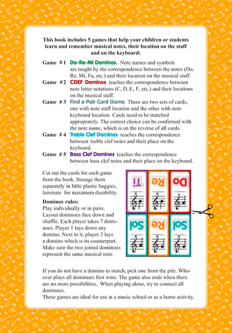 5 Games for Studying Music: Do-re-mi Dominos, Bass Clef Dominos, Treble ...