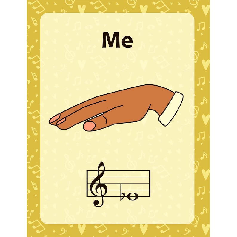 Chromatic Hand Signs: Glover, Curwen, Kodaly Solfege Chart digital Book ...