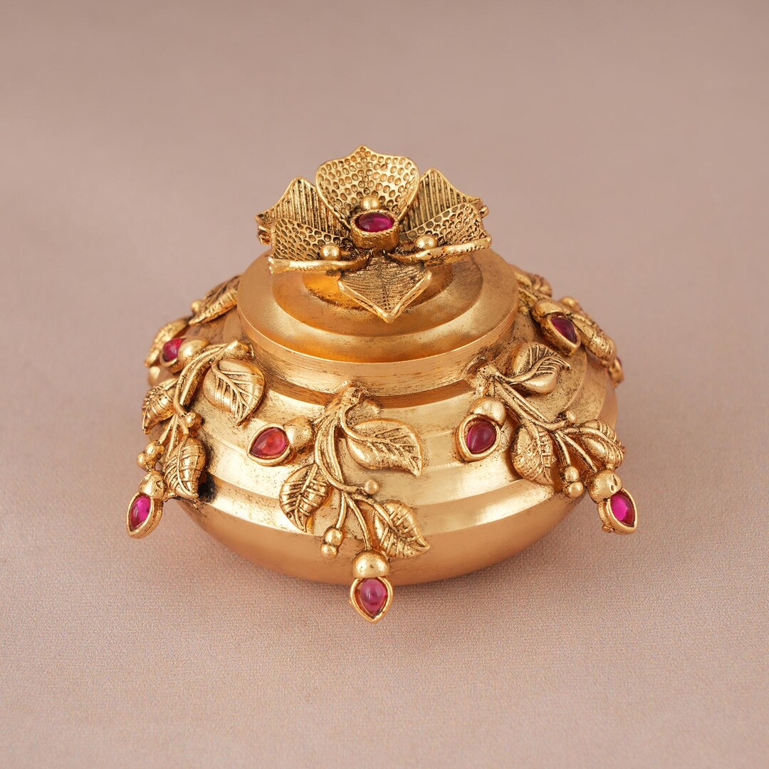 Indian Sindoor Box, Gold Plated ,roli Box - Etsy
