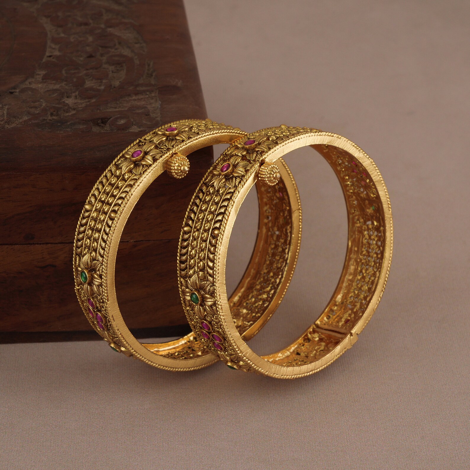 Wedding Bangles, Pakistani Bangles, Indian Royal Antique Ruby Gold ...
