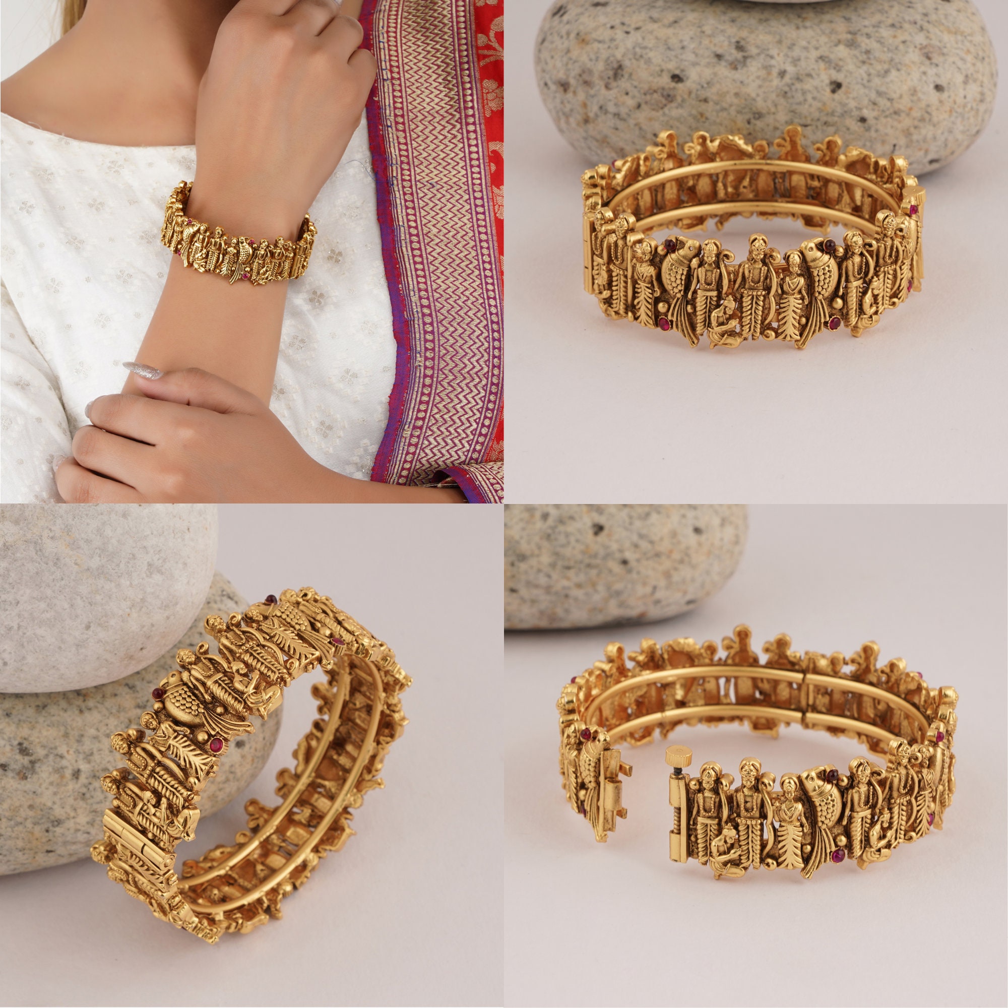 Indian Bangles Jewelry Hindu God Bangles Gold Openable - Etsy