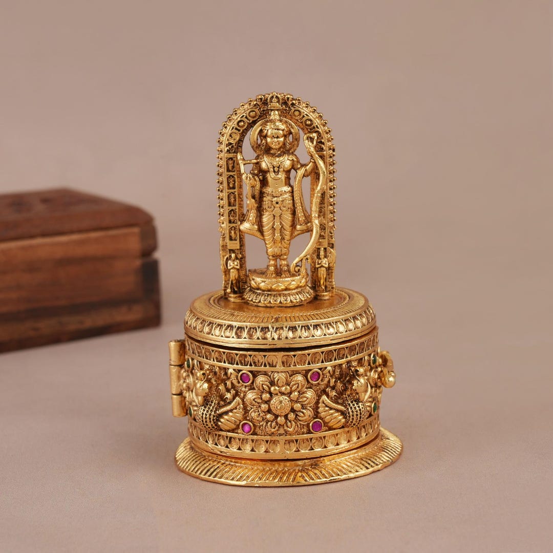 Temple Jewellery, Sindoor Box, Gold Sindoor Box,roli Box - Etsy
