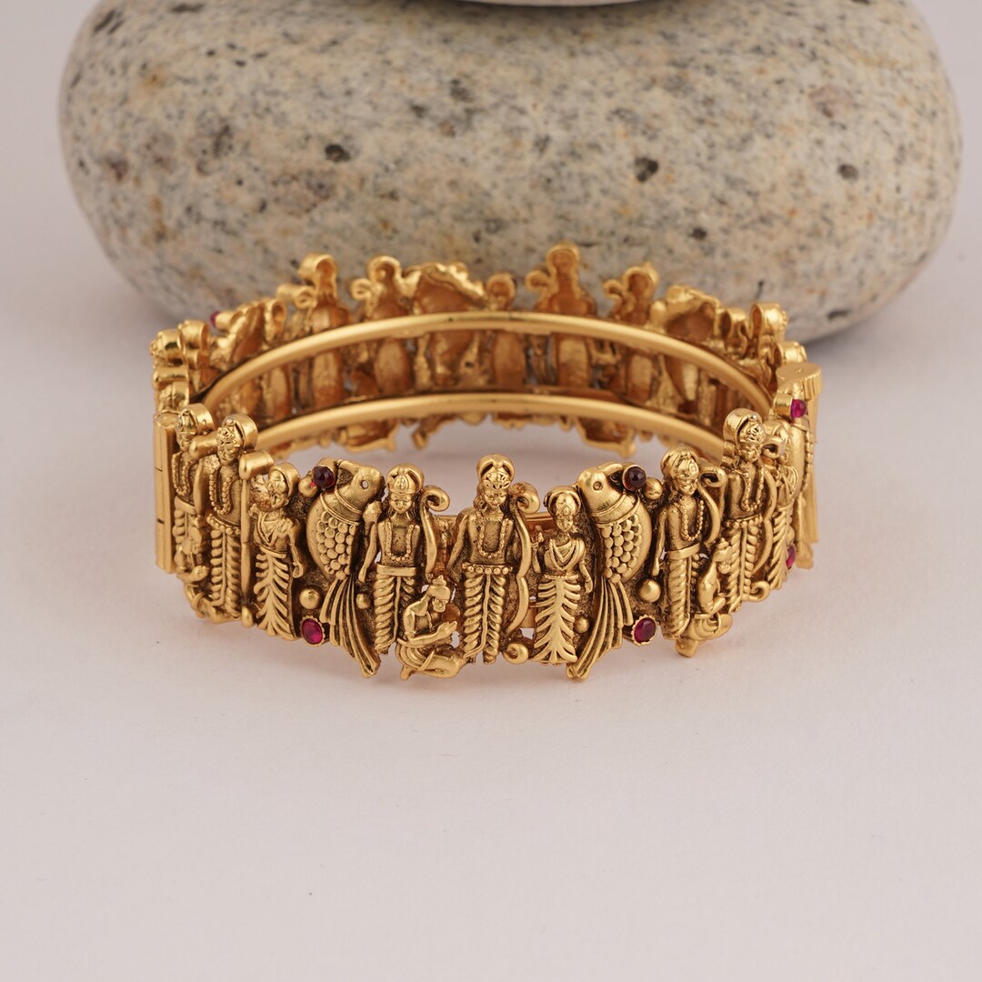 Indian Bangles Jewelry, Hindu God Bangles, Gold Openable Bangle, Indian ...