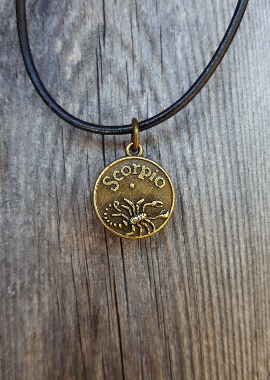 Scorpio Pendant, Zodiac, Star Sign, Rustic, Vintage Style, Black ...