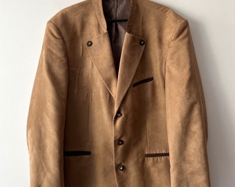 Vintage Bavarian Tyrolean Jacket Mens Loden Jacket Leather Dirndl ...