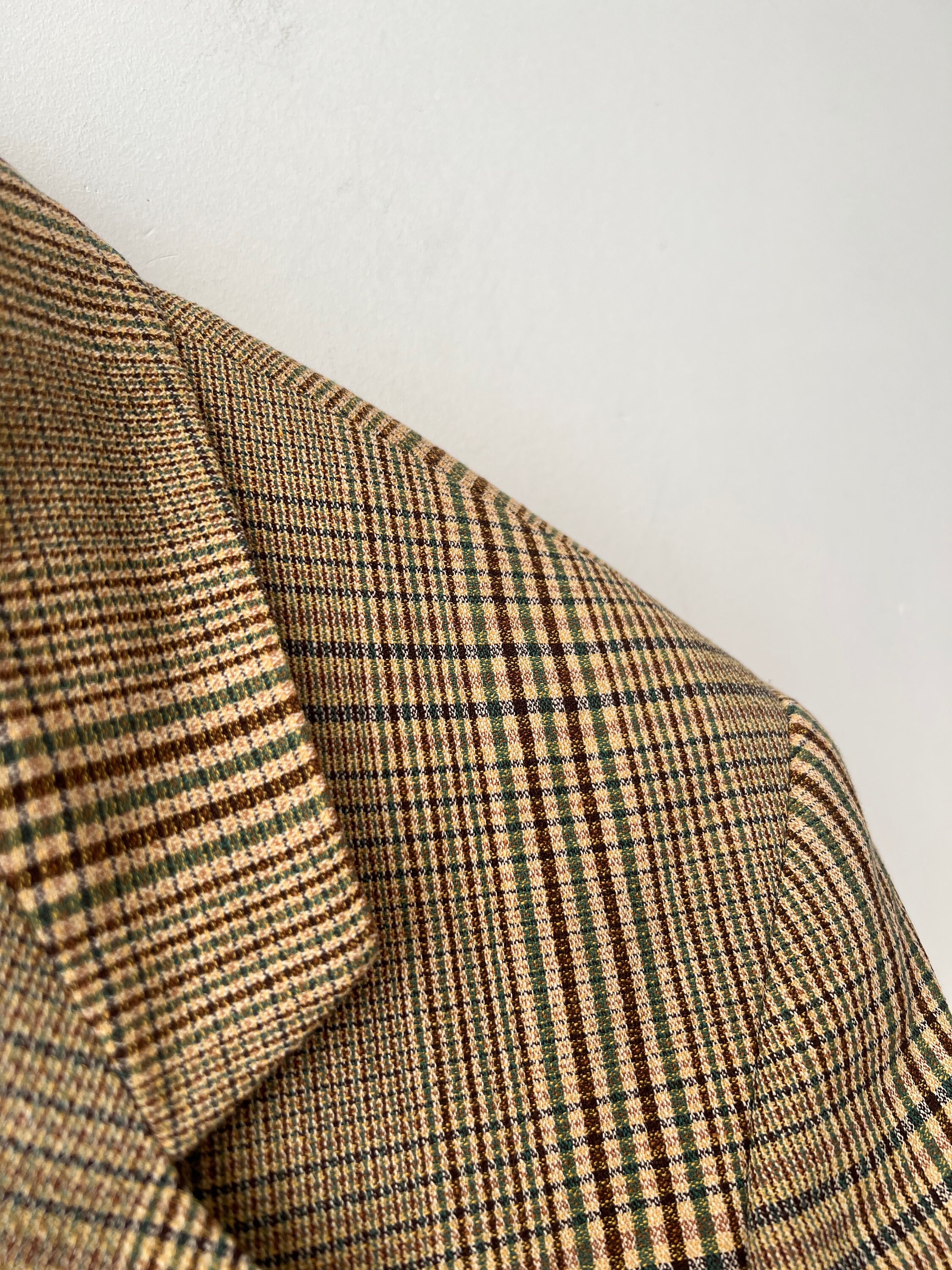 Vintage Mens Summer Tweed Plaid Jacket CARLO MANZONI Cotton Checkered ...