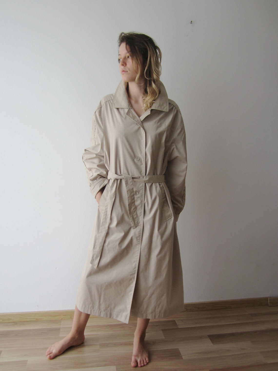 Vintage Women's Trench Coat Spring Autumn Romantic Overcoat Raincoat ...