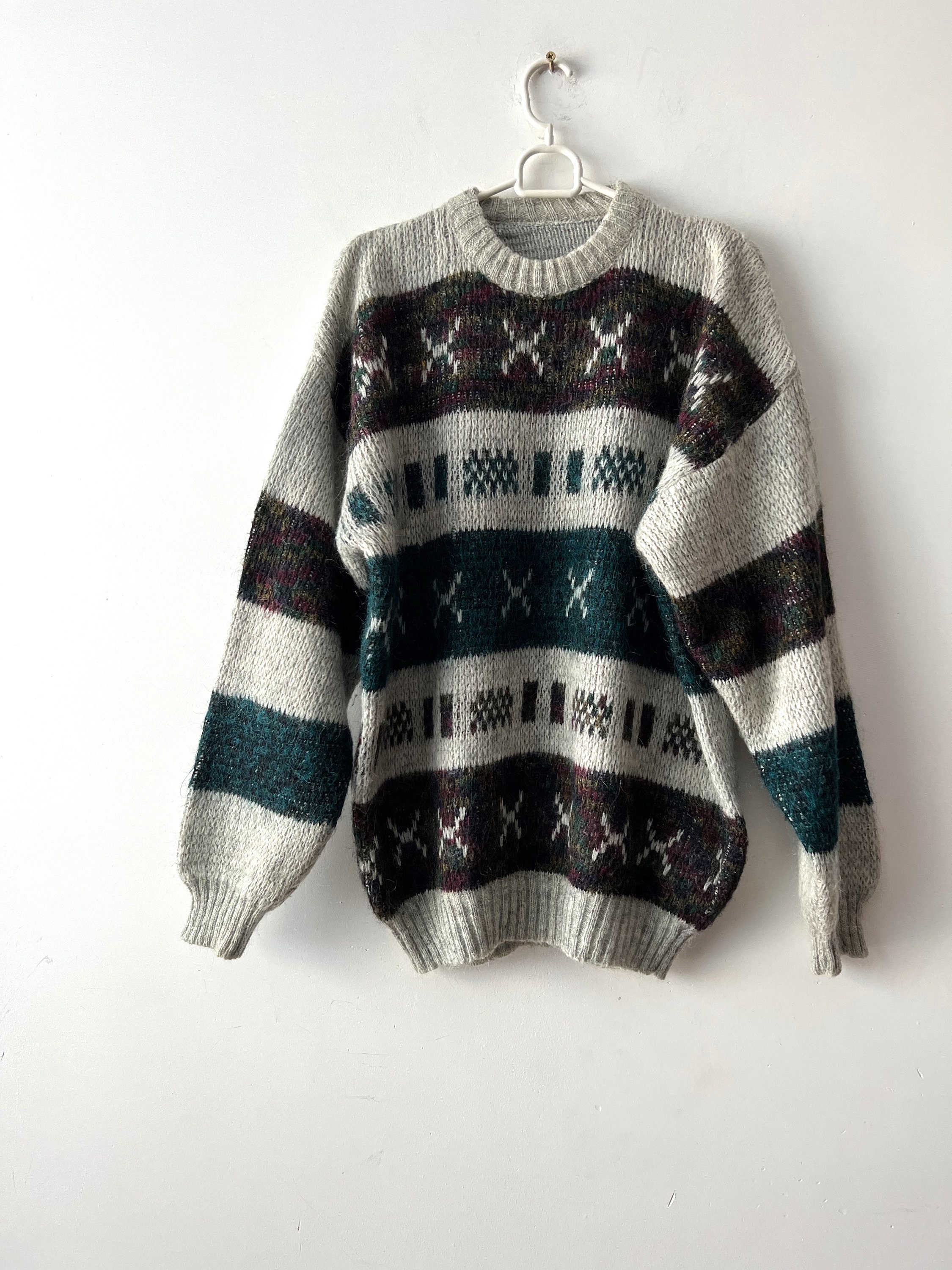 Vintage 90s Mens Sweater Large Size Winter Sweater Warm - Etsy