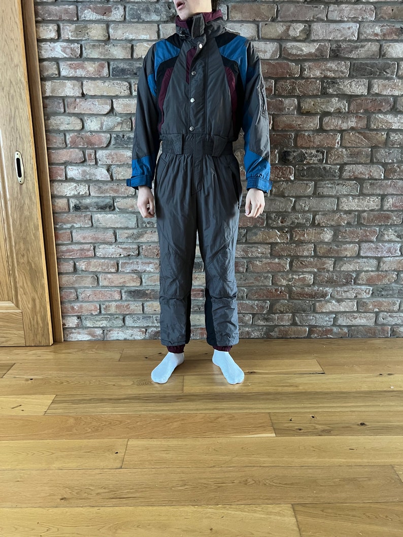 Vintage 90s Mens Ski Suit SKISS Winter Sport Jumpsuit One Piece Ski ...
