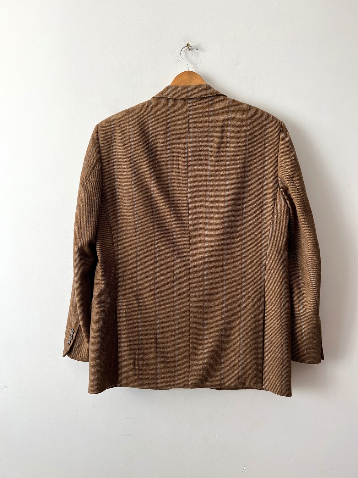 Vintage Brown Striped Jacket Wool Sport Coat Men's Classic Retro Jacket ...