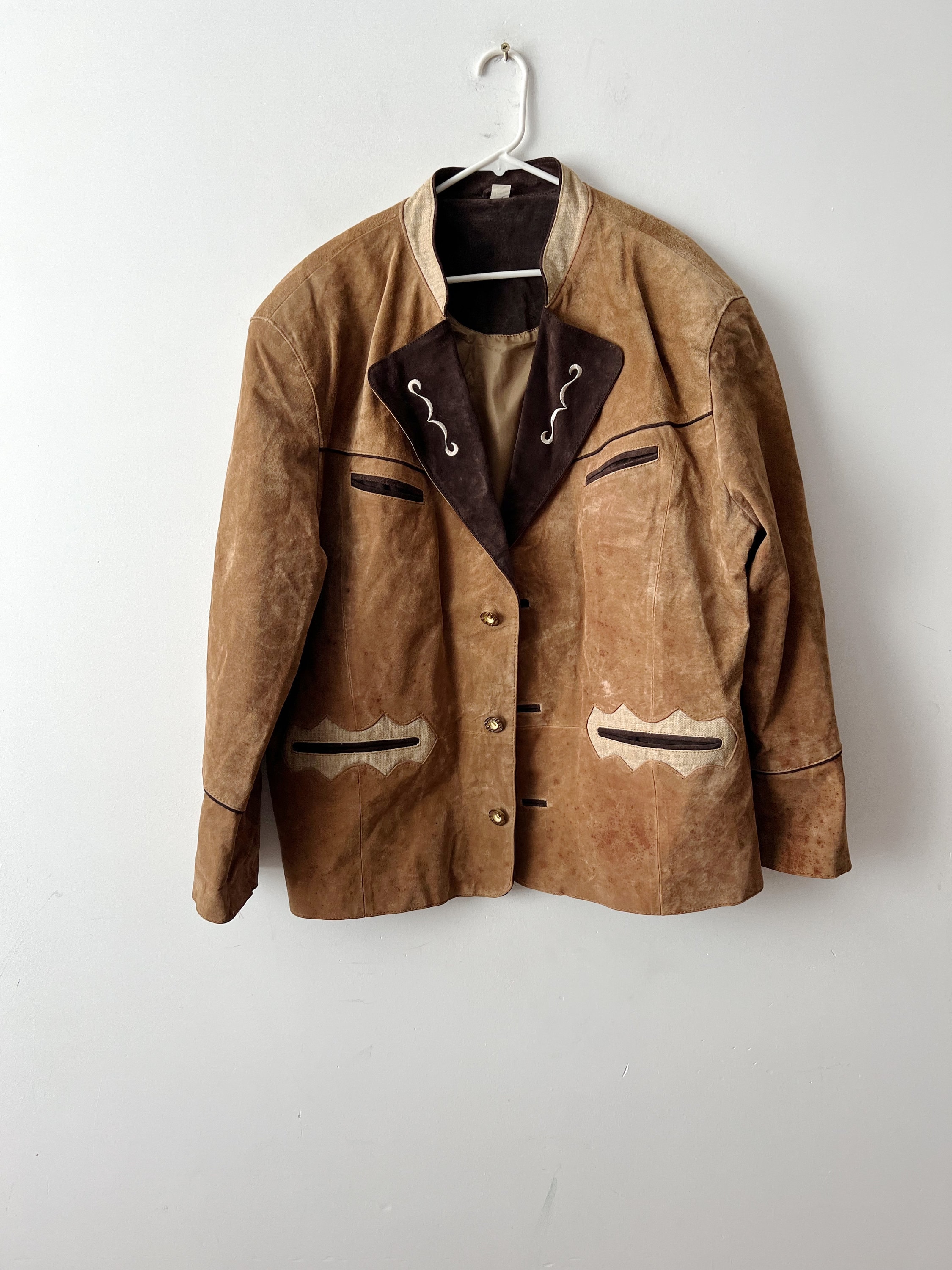 Vintage Bavarian Tyrolean Jacket Mens Loden Jacket Leather Dirndl ...