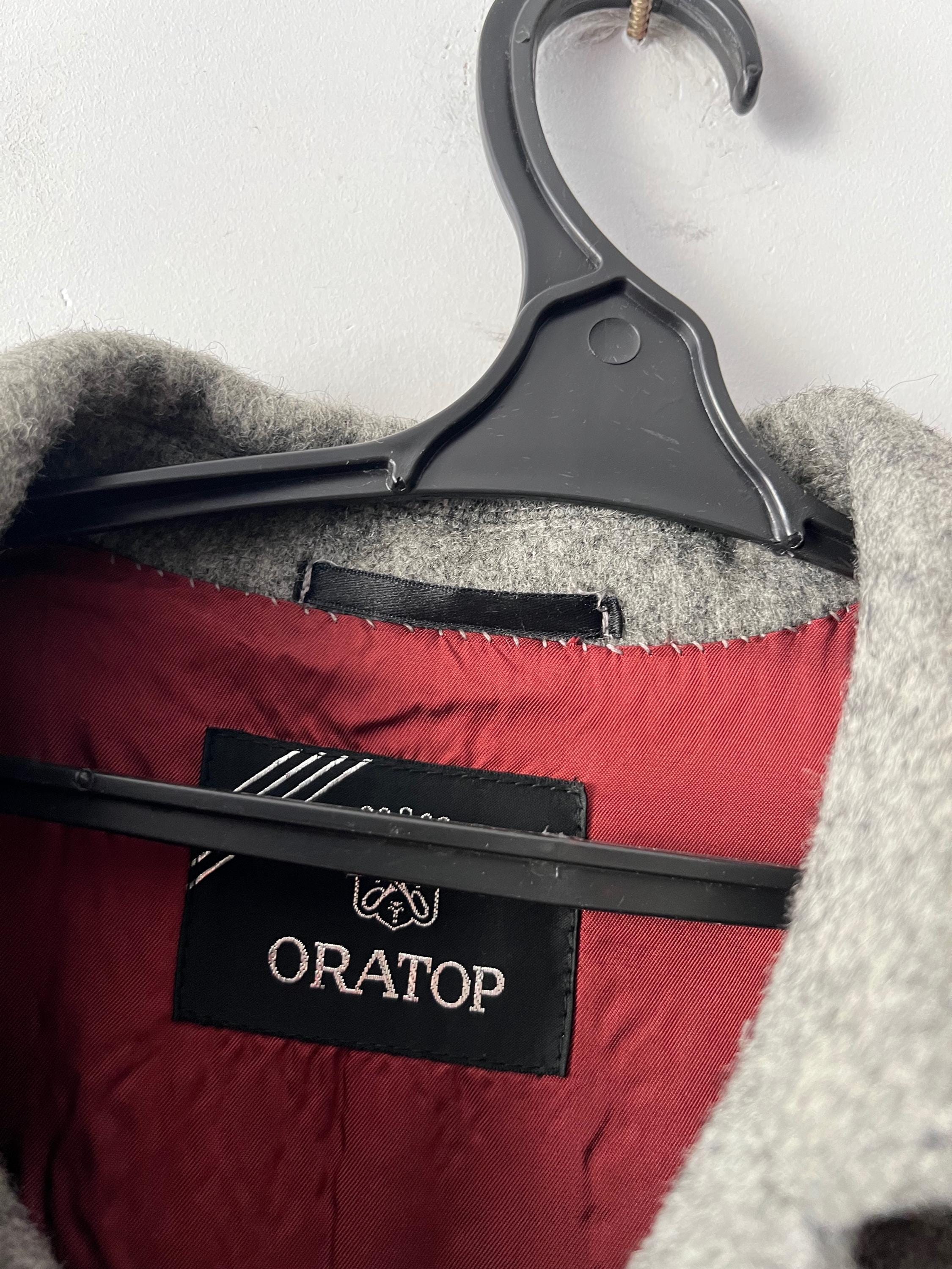 Vintage Oratop Winter Mens Trench Coat Grey Classic Gentleman's Coat ...