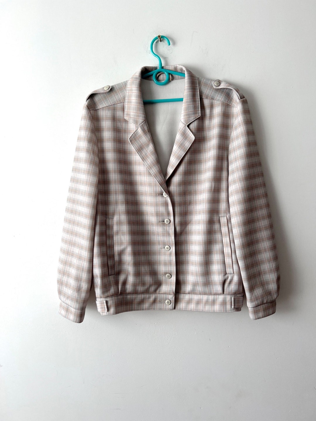 Vintage Retro Women's Summer Jacket 70s Grandma Jacket Plaid Thin ...