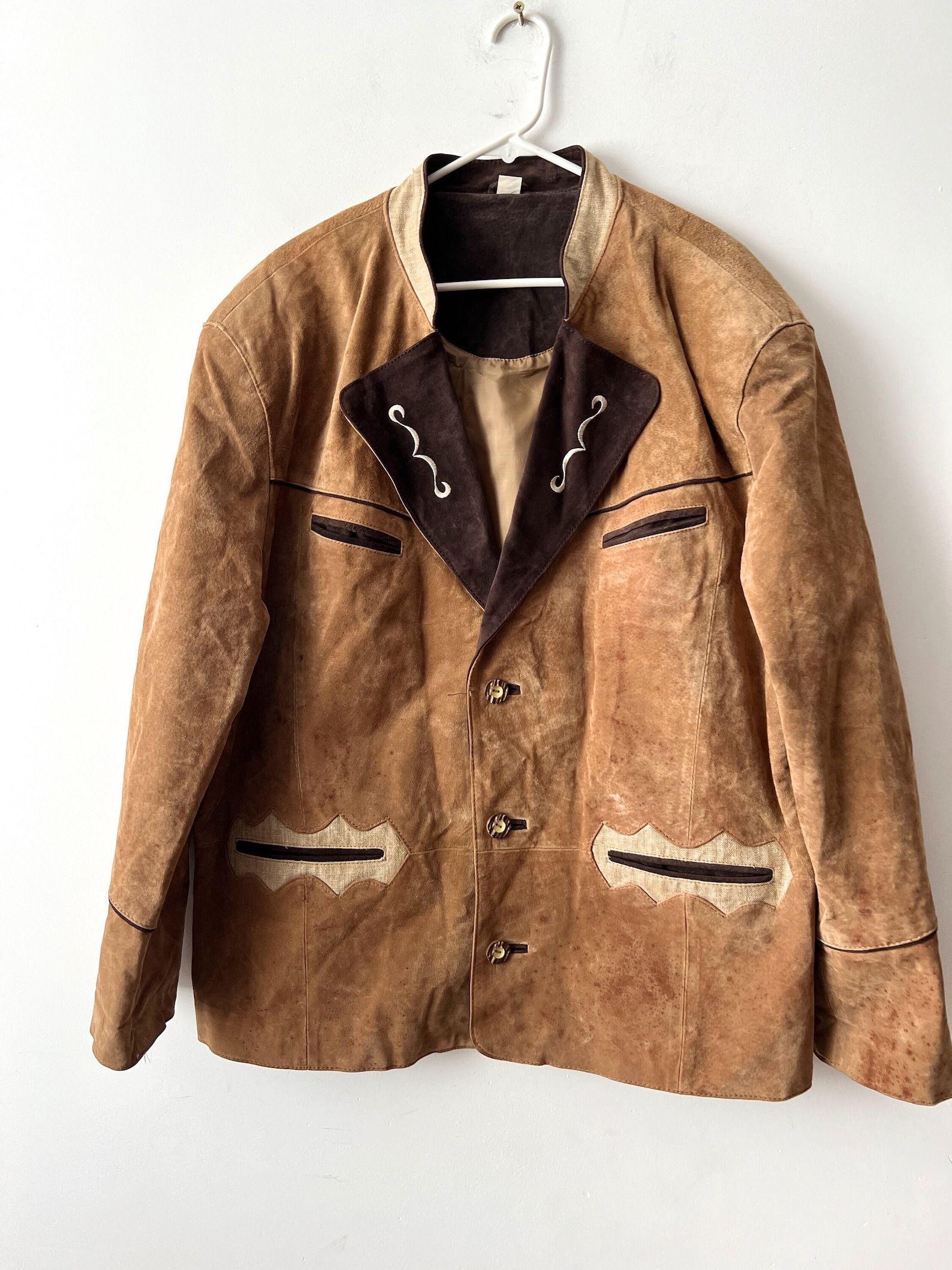 Vintage Bavarian Tyrolean Jacket Mens Loden Jacket Leather Dirndl ...