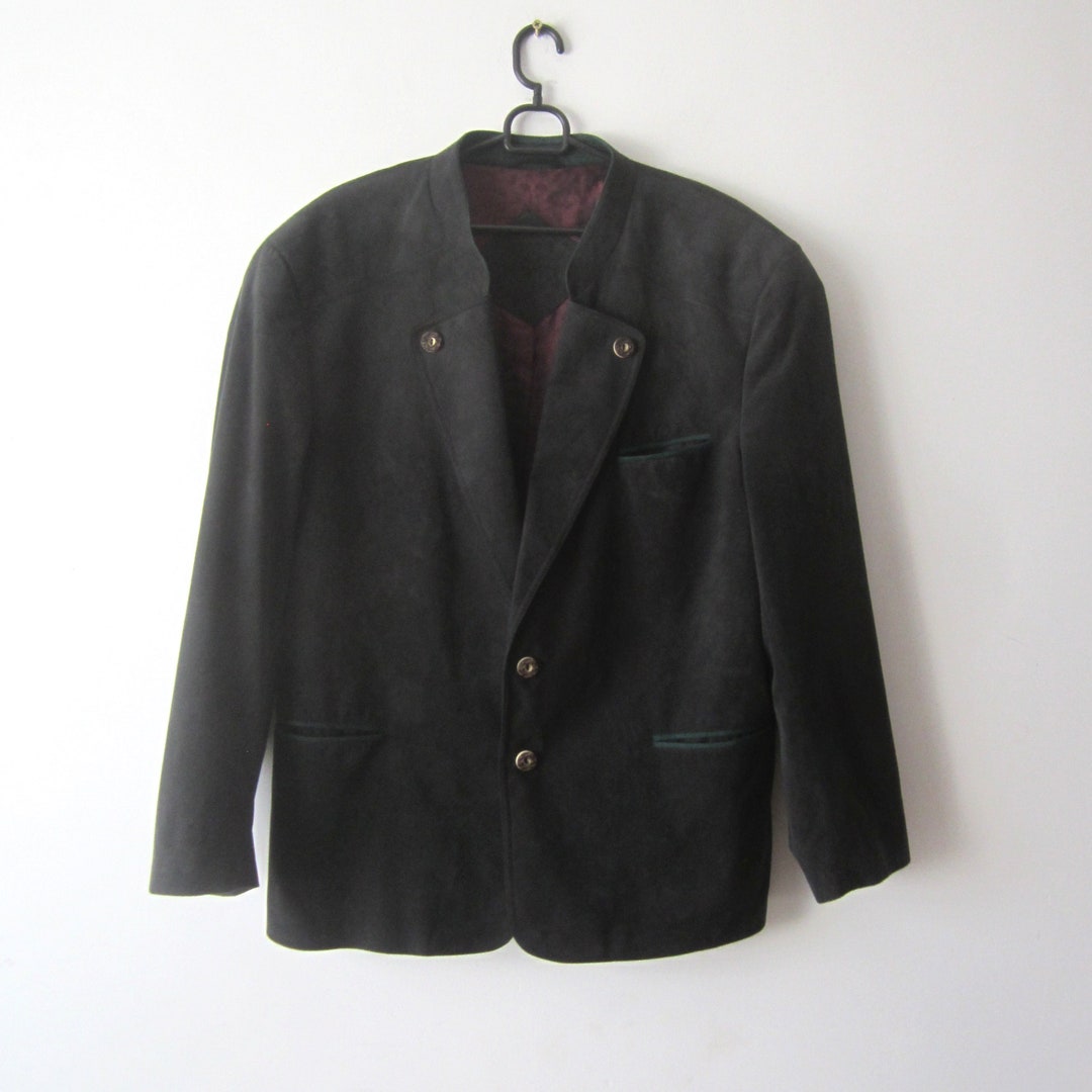 Vintage Mens Loden Jacket Grey Traditional Folk Austrian Blazer ...
