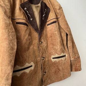 Vintage Bavarian Tyrolean Jacket Mens Loden Jacket Leather Dirndl ...