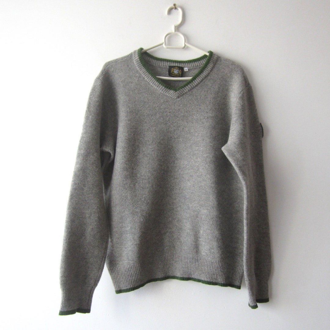 Vintage Mens Austrian Wool Sweater Minimalist Knitted Dirndl Jumper ...