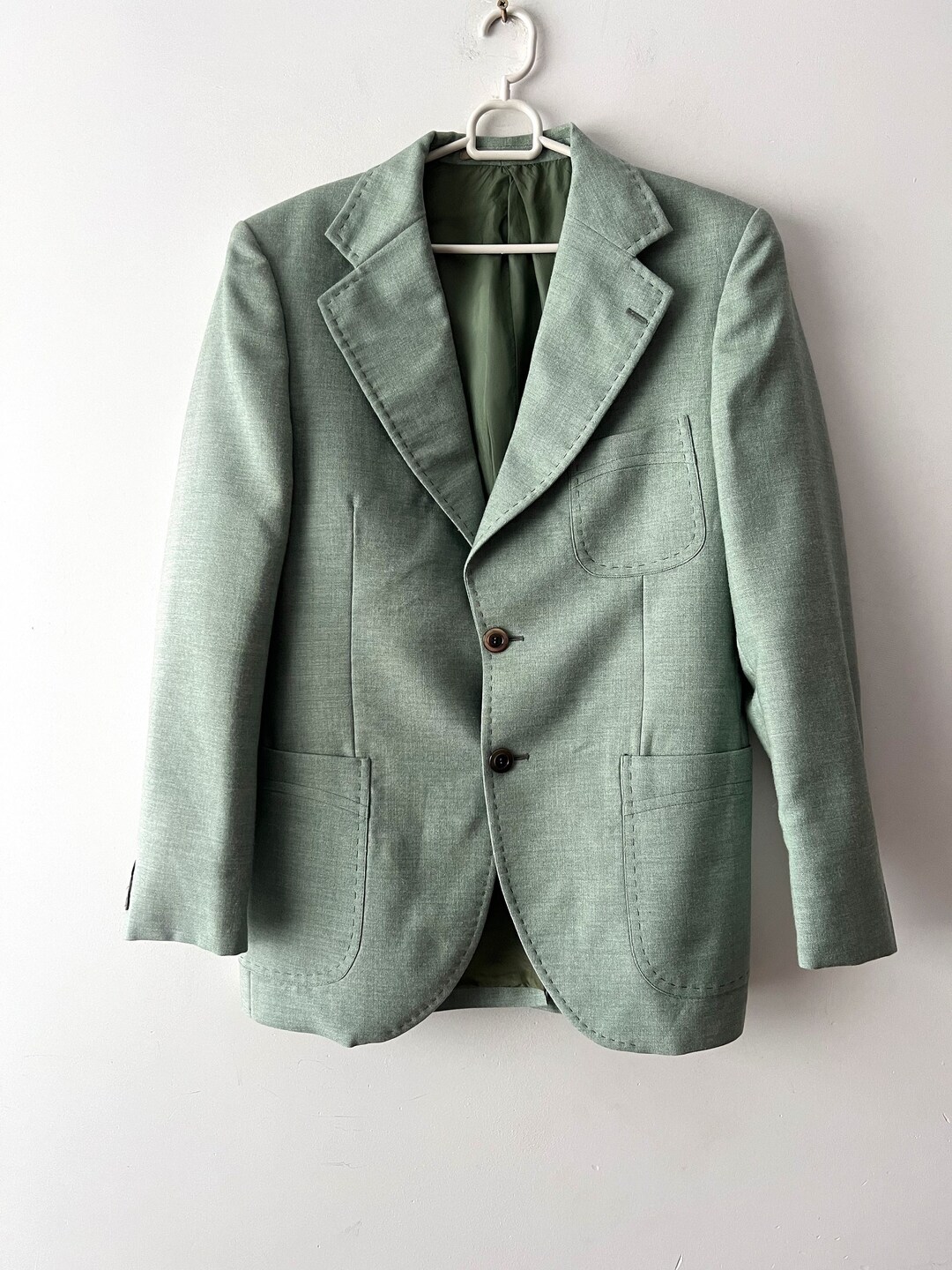 Vintage Green Men's Jacket 70s Mens Blazer Retro Urban Casual Jacket ...