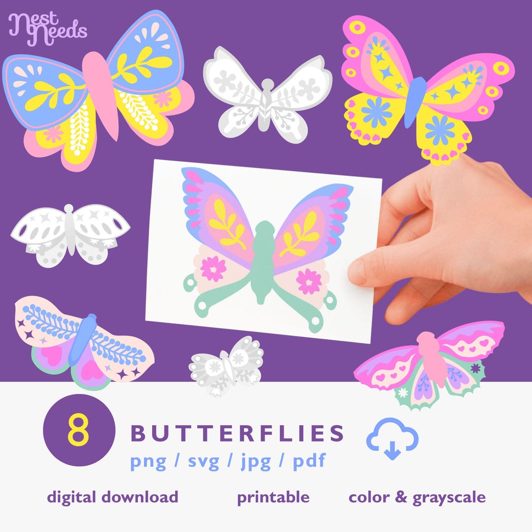 Printable Butterfly Set - Etsy